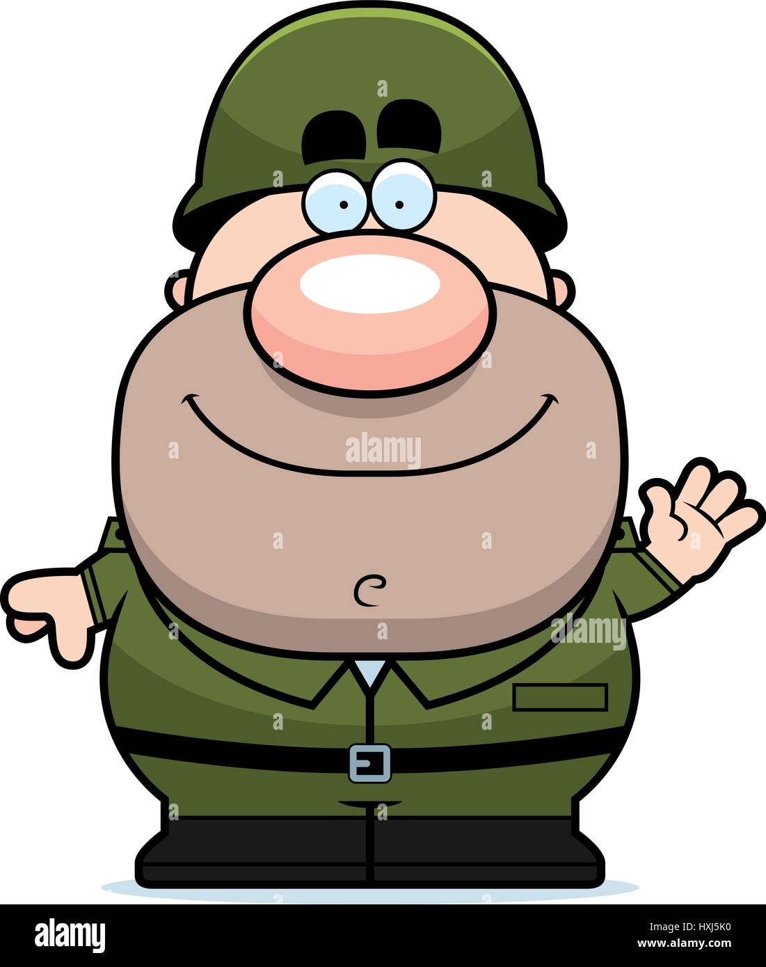 A cartoon illustration of an army soldier waving Stock Vector Image ...