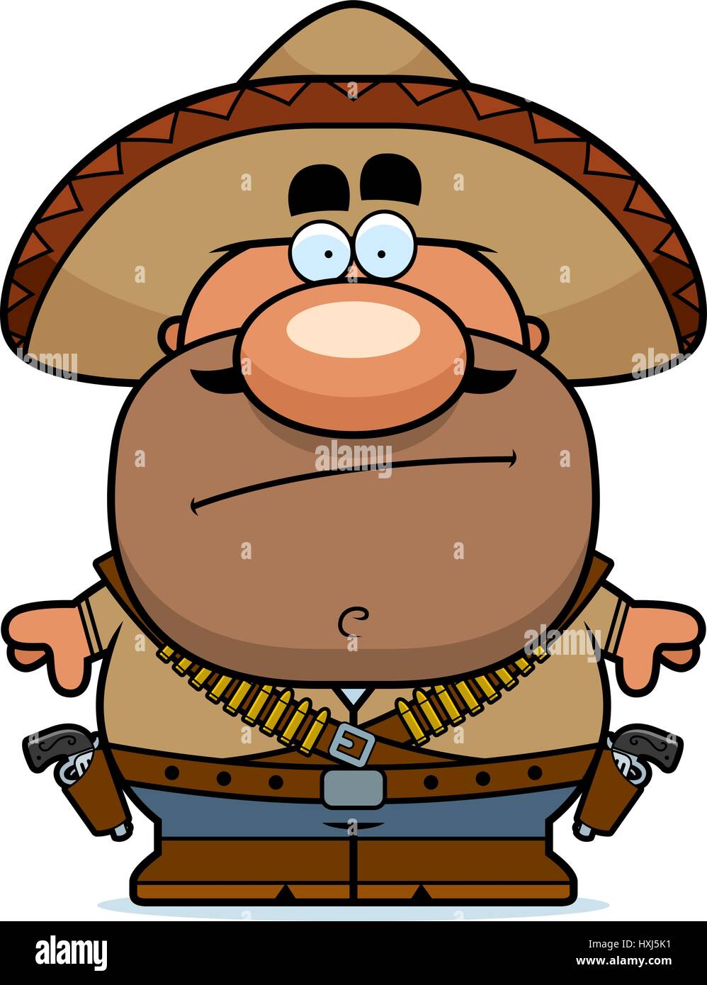 A cartoon illustration of a bandito looking bored Stock Vector Image ...