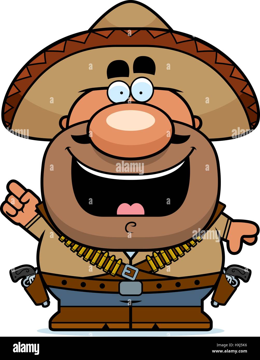 A cartoon illustration of a bandito with an idea Stock Vector Image ...