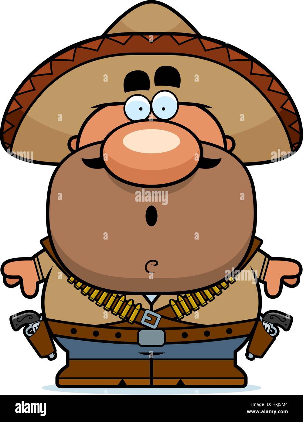 A cartoon illustration of a bandito looking surprised Stock Vector ...