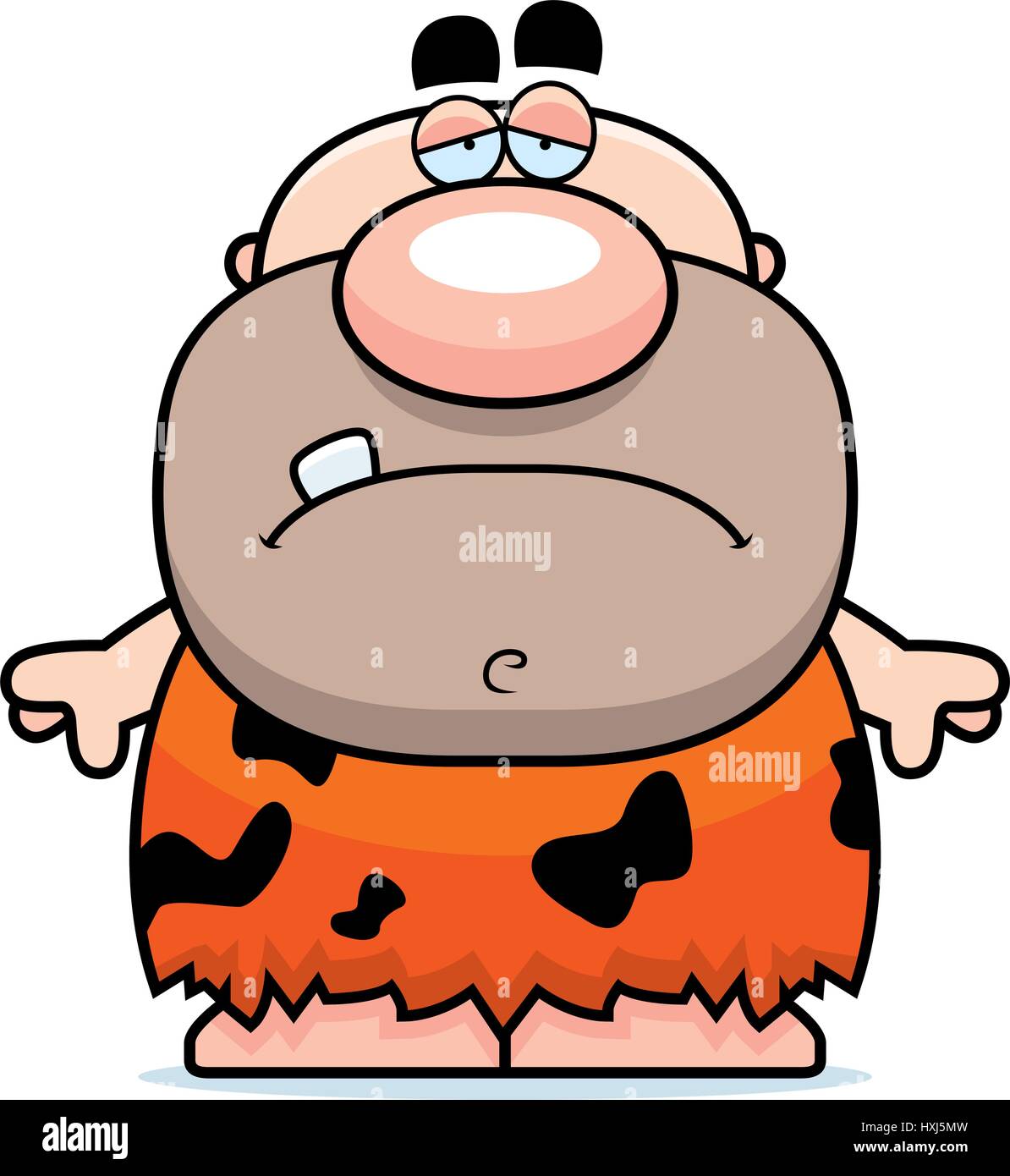 A cartoon illustration of a caveman looking sad Stock Vector Image ...
