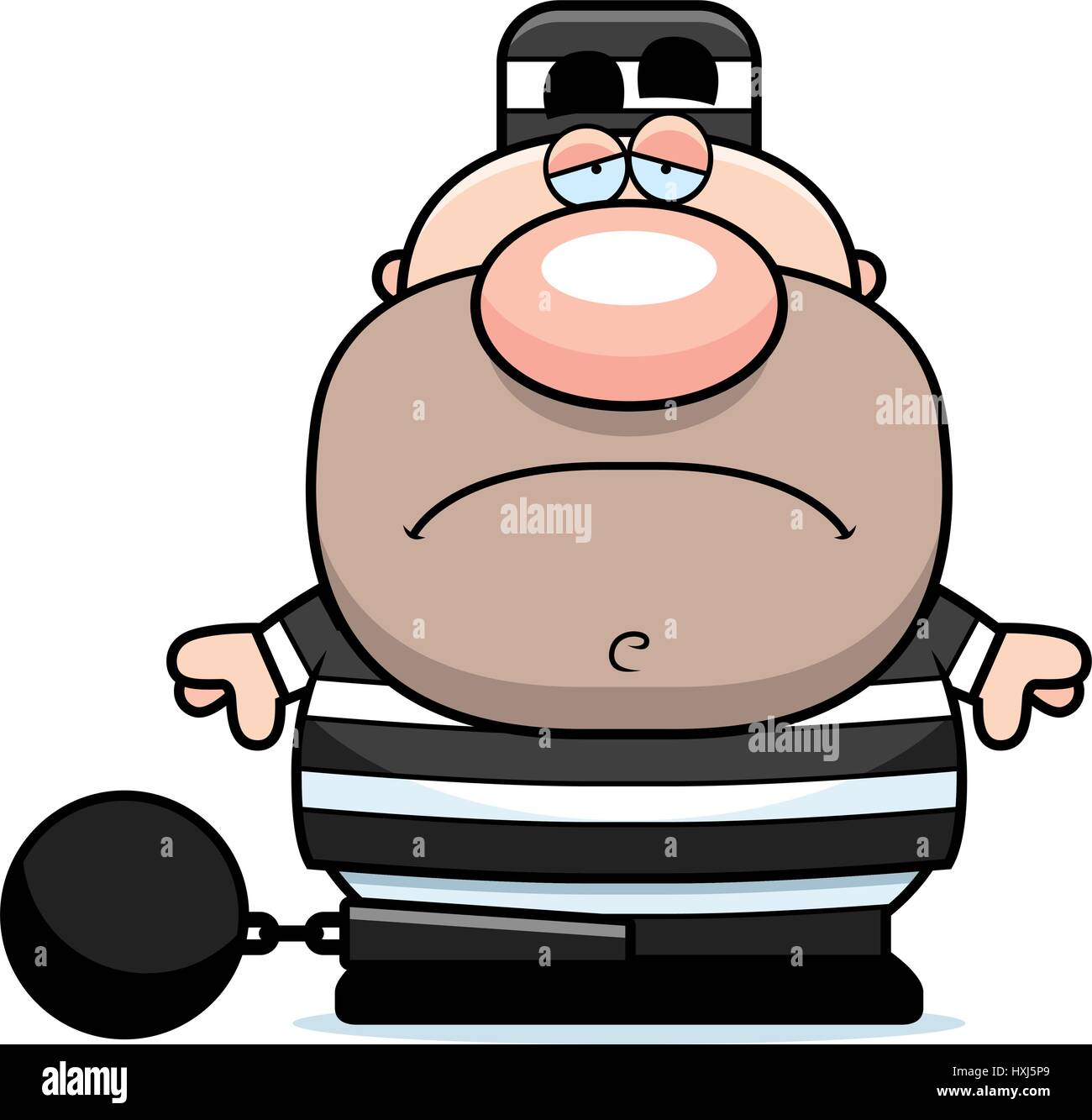 A cartoon illustration of a prisoner looking sad Stock Vector Image ...