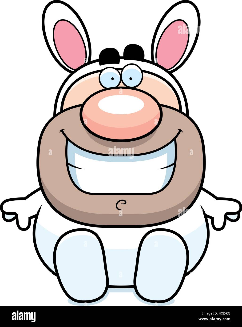 A cartoon illustration of the Easter Bunny sitting Stock Vector Image ...
