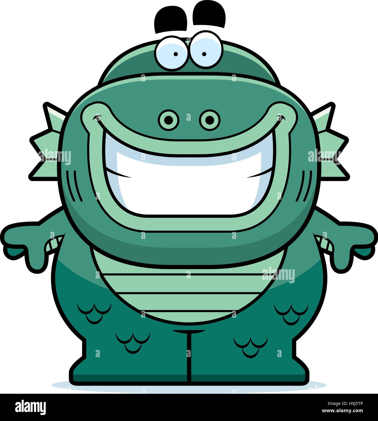 A cartoon illustration of a fish creature smiling Stock Vector Image ...