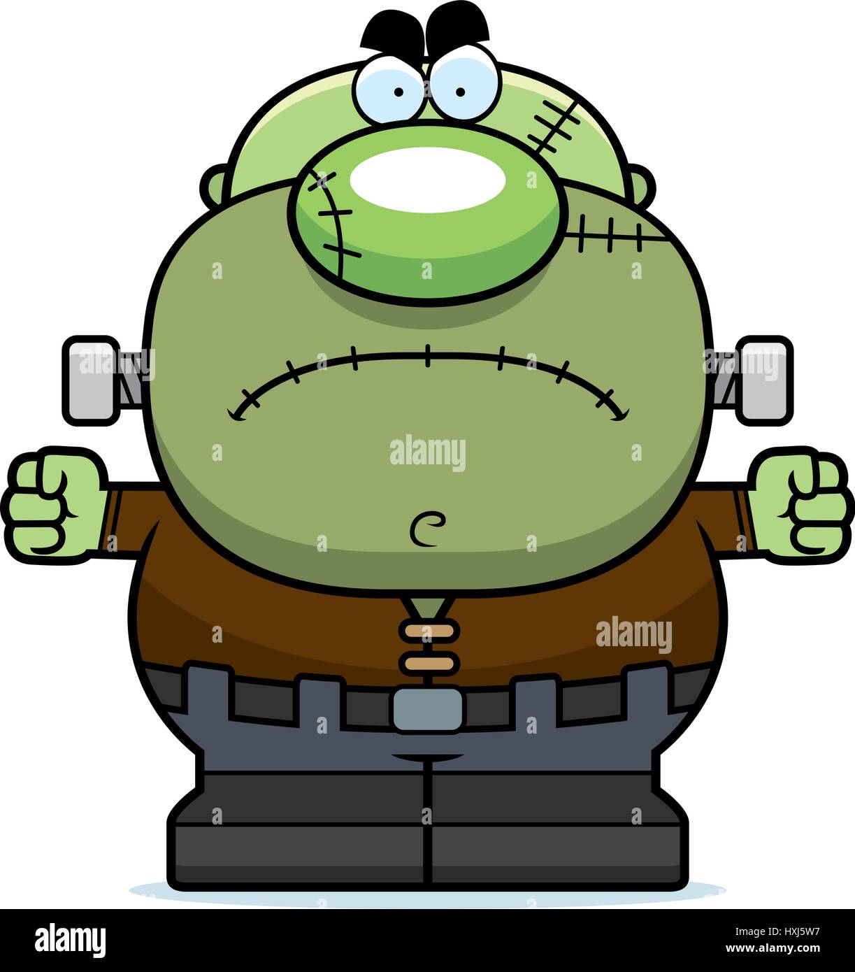 A cartoon illustration of a Frankenstein monster looking angry Stock ...