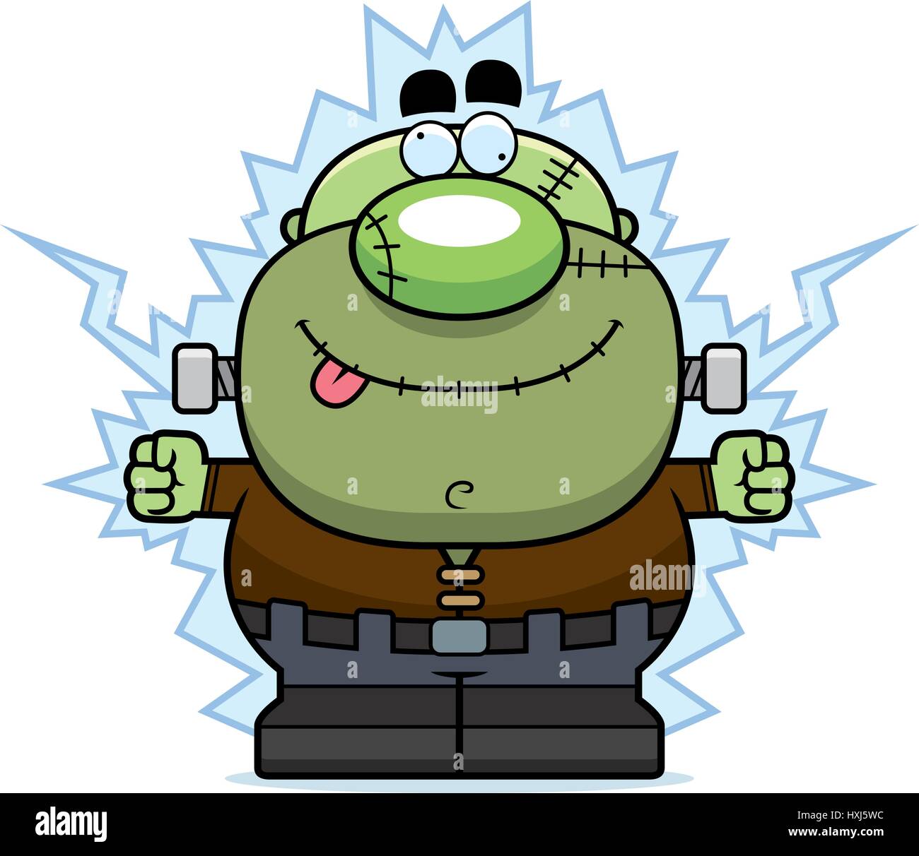 A cartoon illustration of a Frankenstein monster getting shocked Stock ...