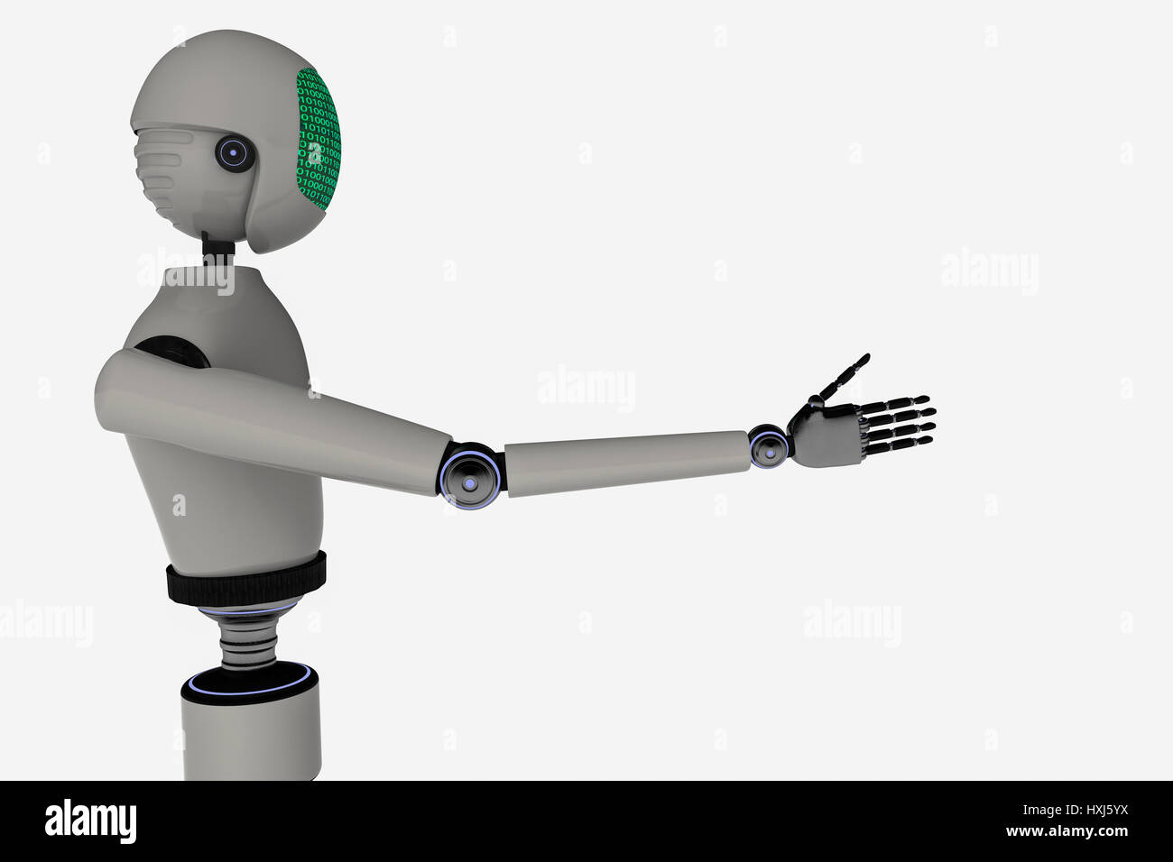 A modern robot displaying a binary code Stock Photo - Alamy