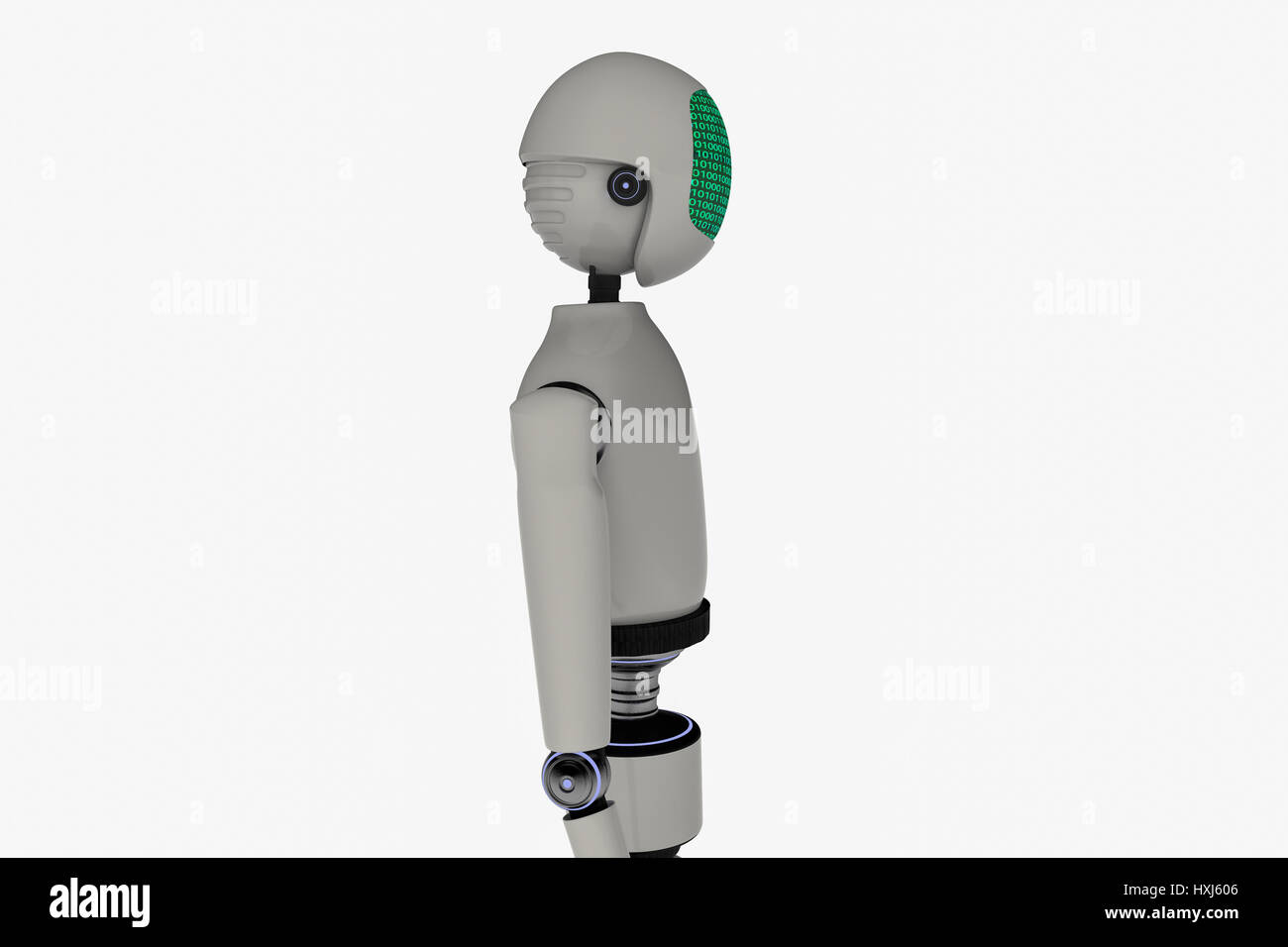 A modern robot displaying a binary code Stock Photo - Alamy