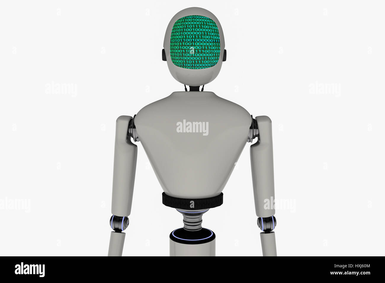 A modern robot displaying a binary code Stock Photo - Alamy