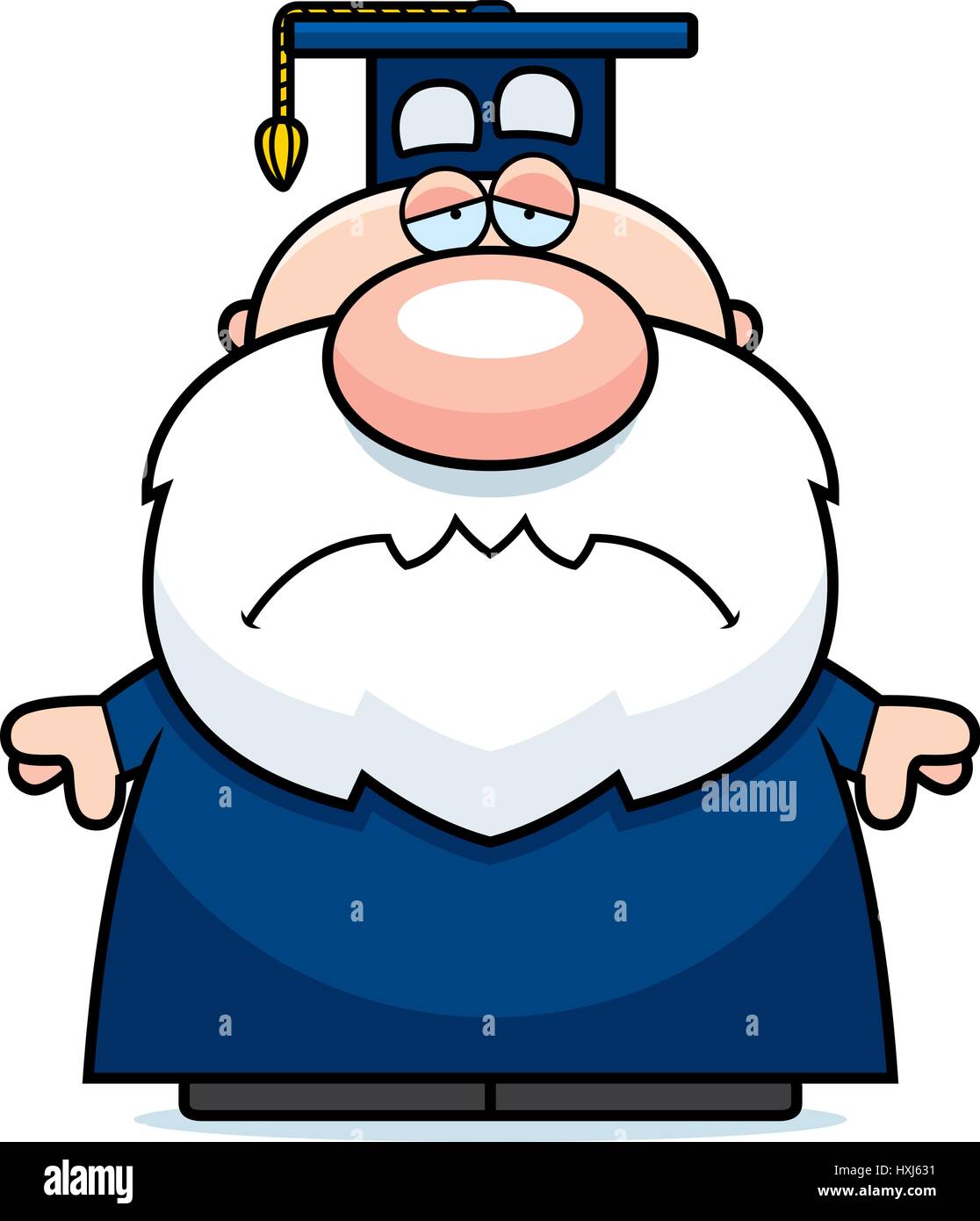 A cartoon illustration of a professor looking sad Stock Vector Image ...
