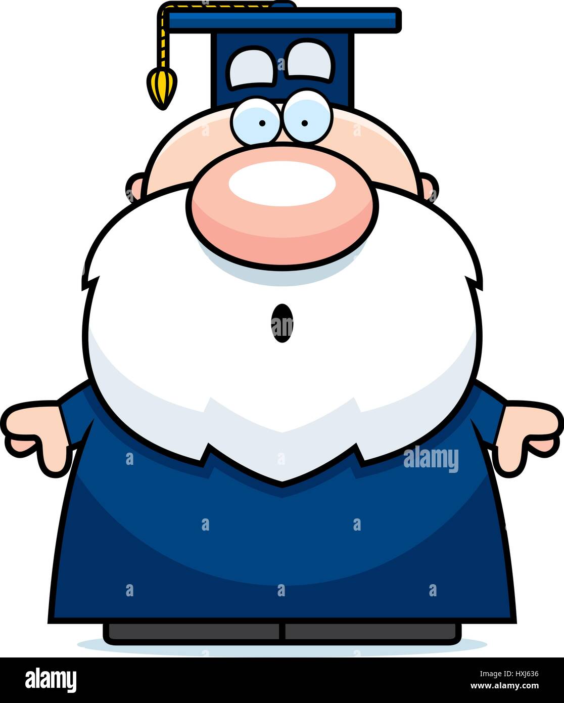 A cartoon illustration of a professor looking surprised Stock Vector ...
