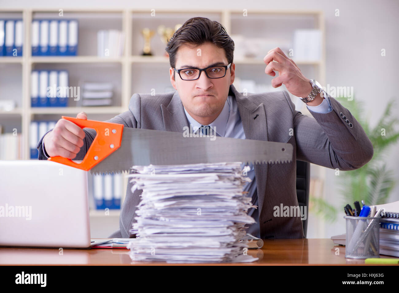 Angry aggressive businessman in the office Stock Photo - Alamy