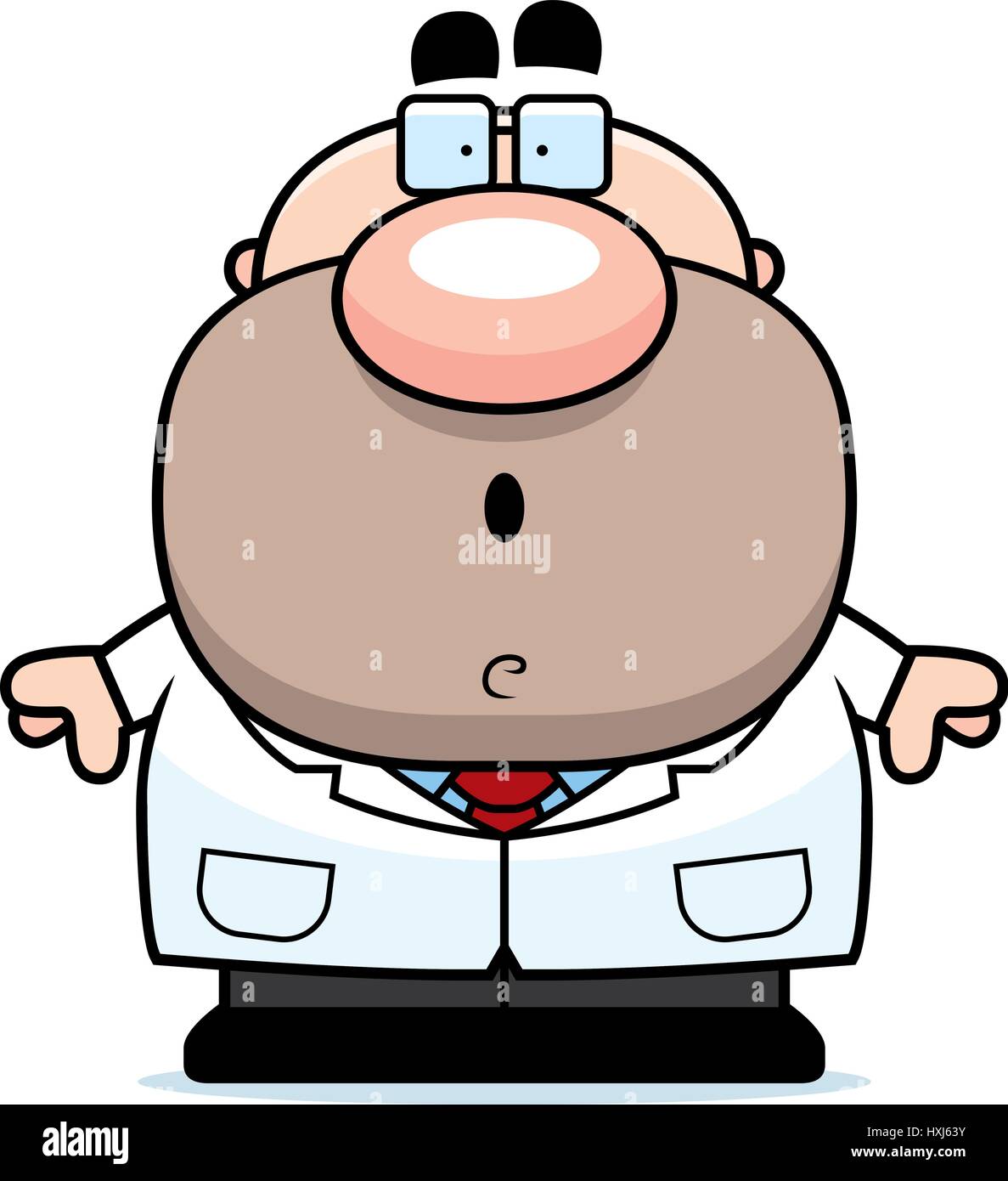 A cartoon illustration of a scientist looking surprised Stock Vector ...