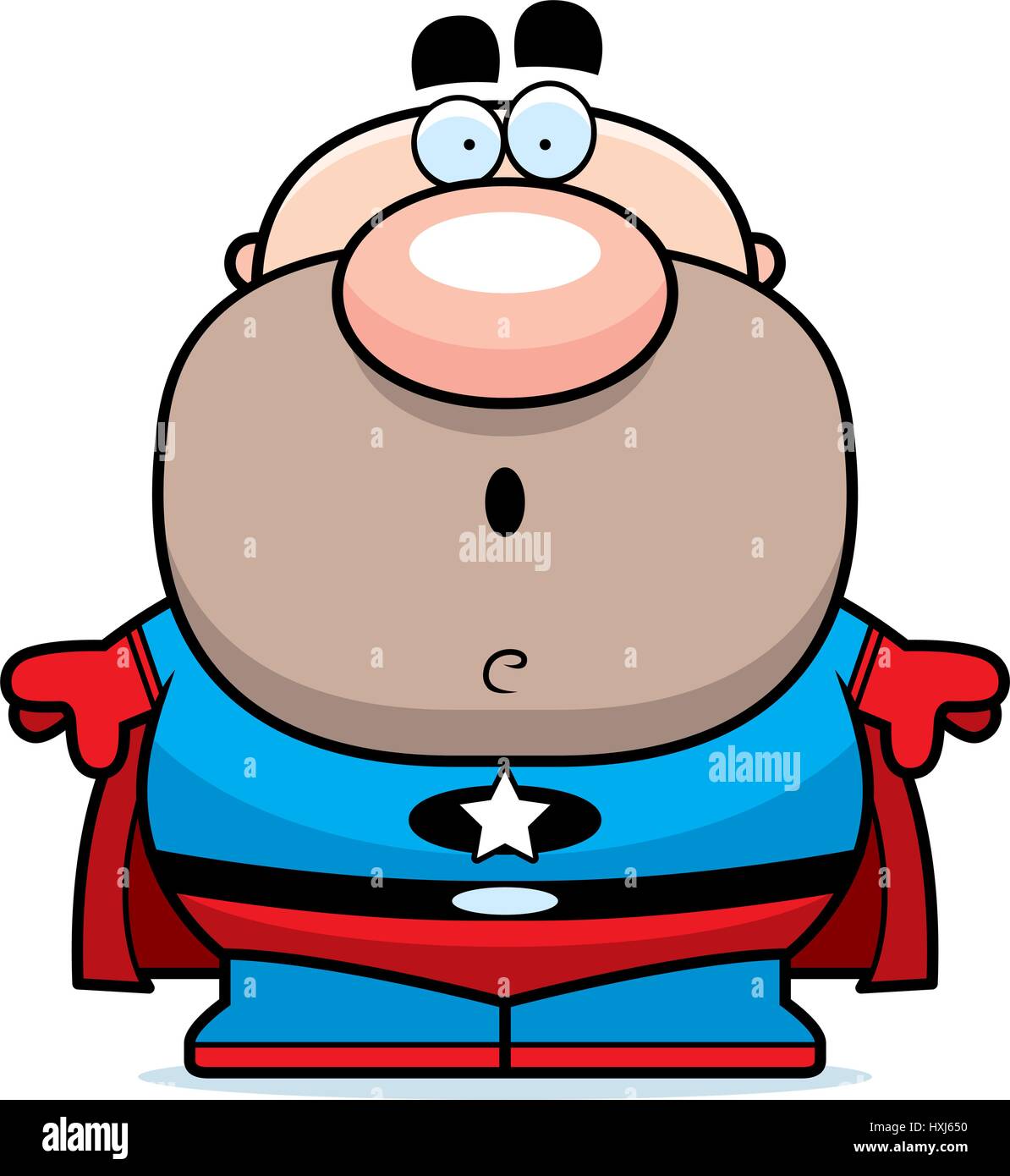 A cartoon illustration of a superhero looking surprised Stock Vector ...