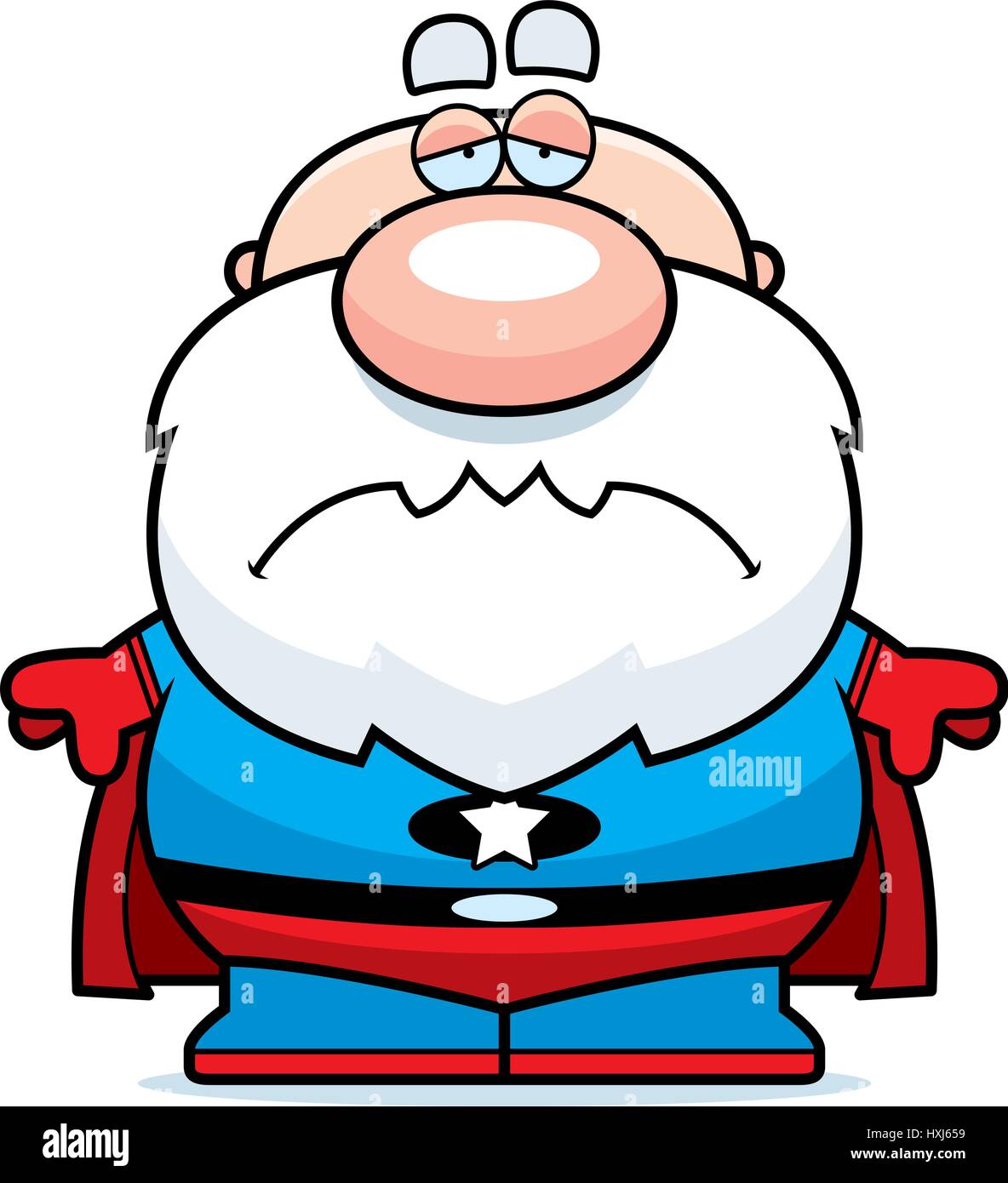 A cartoon illustration of a superhero looking sad Stock Vector Image ...