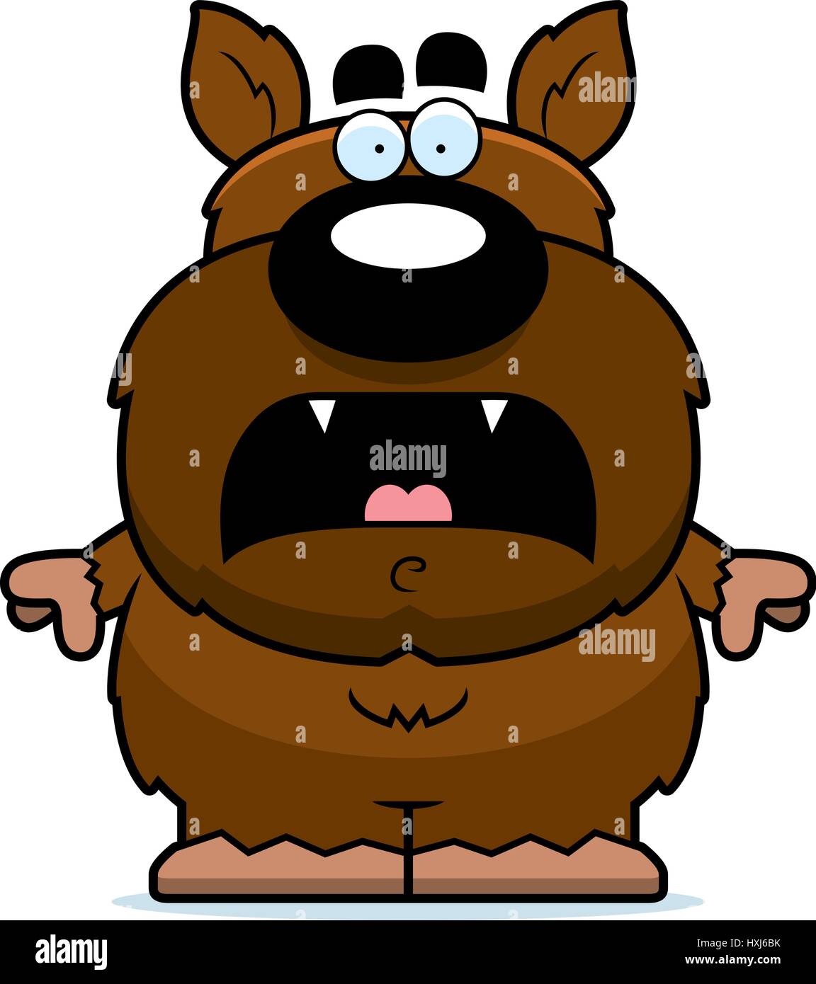 A cartoon illustration of a werewolf looking scared Stock Vector Image ...