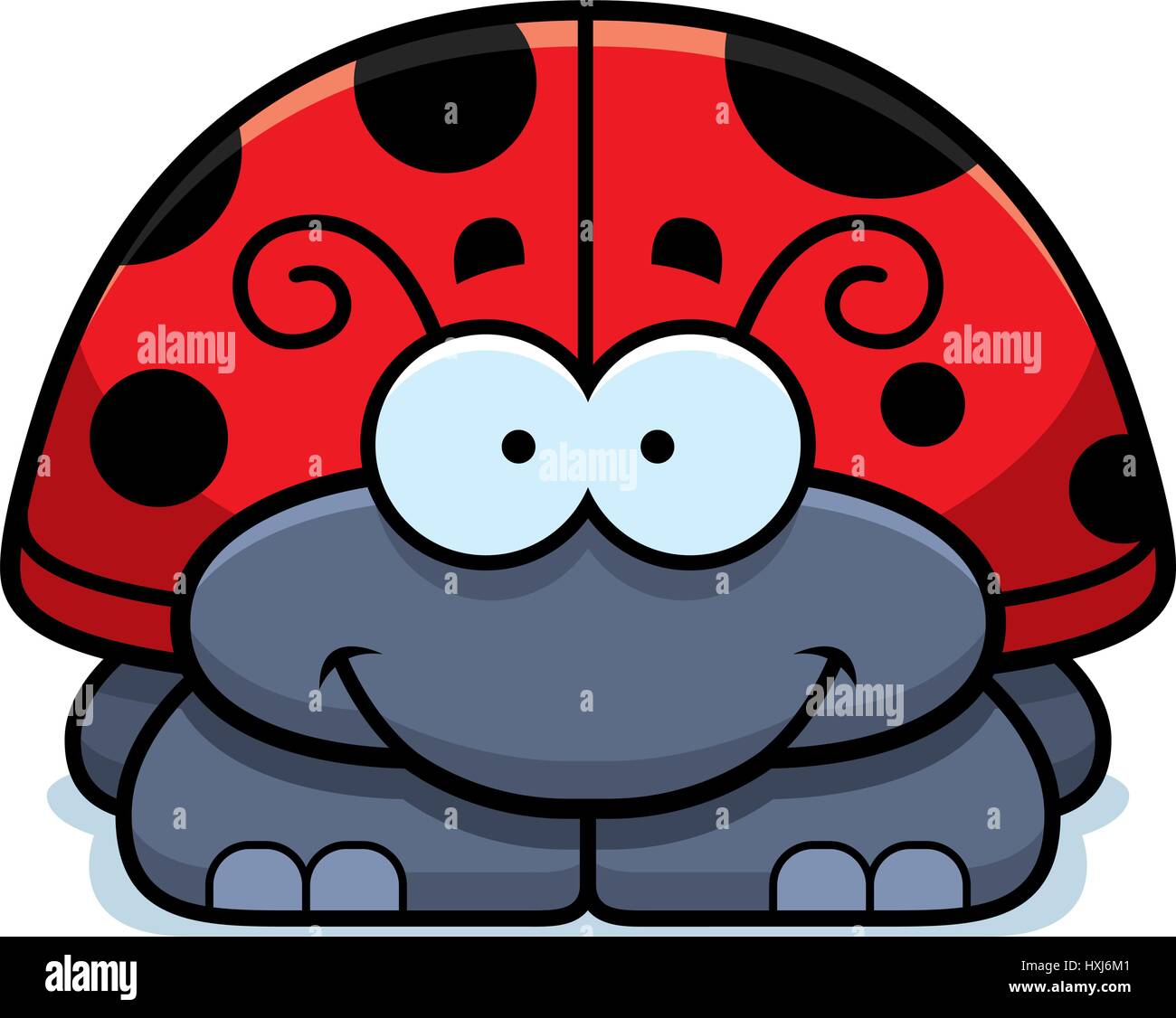 A cartoon illustration of a little ladybug happy and smiling Stock ...