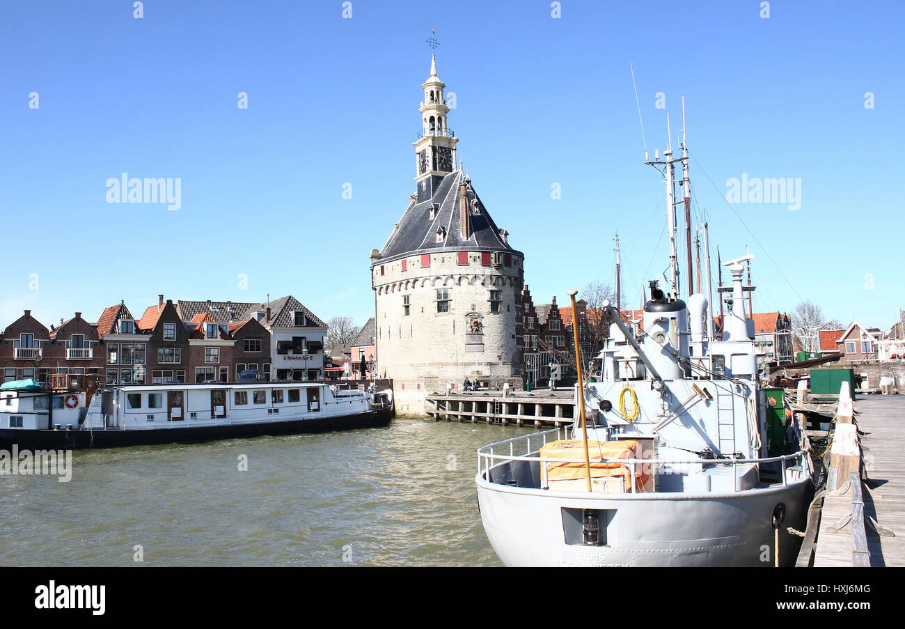 Marina with 16th century Hoofdtoren ('Main Tower), last remnant of the ...