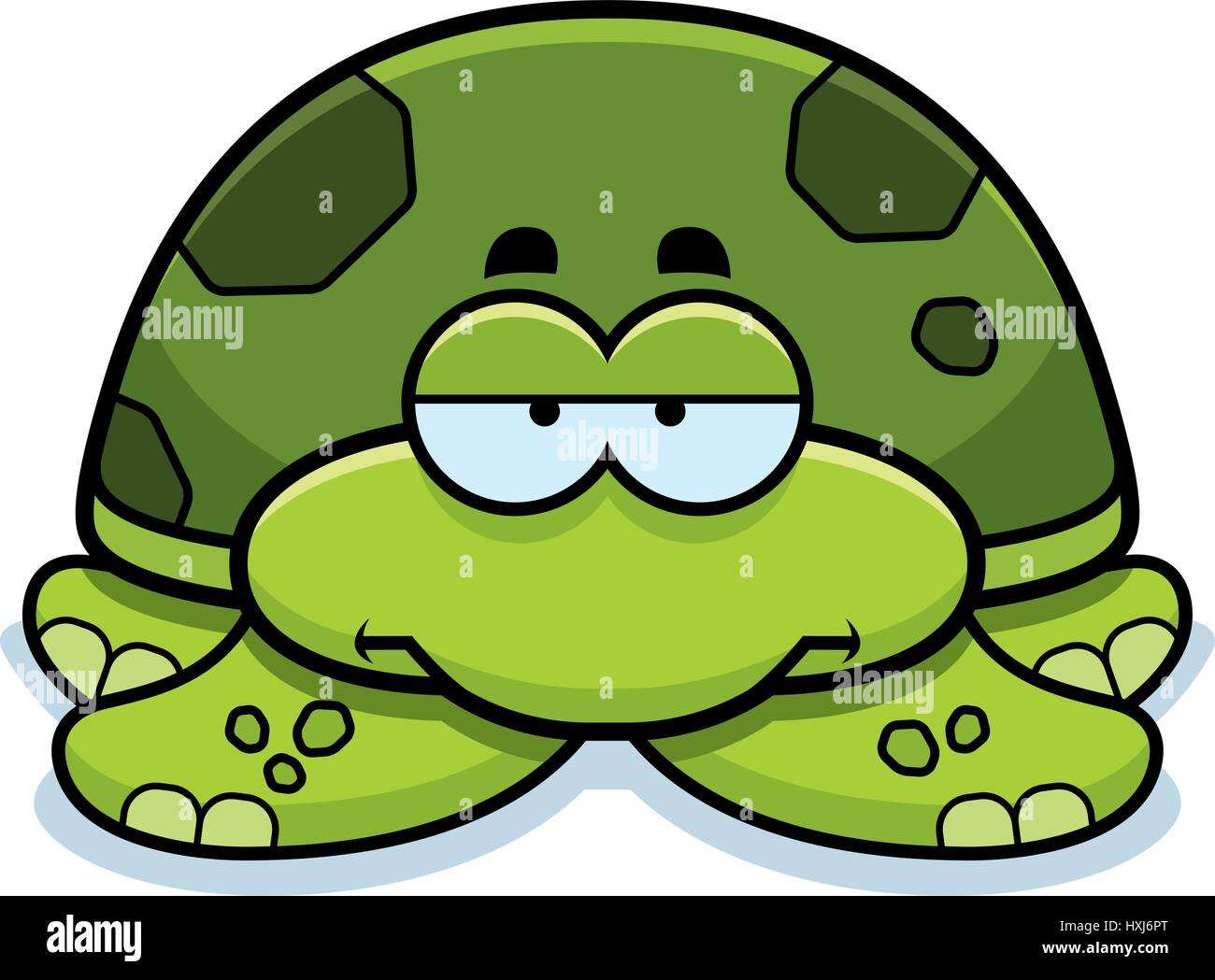 A cartoon illustration of a little sea turtle looking bored Stock ...