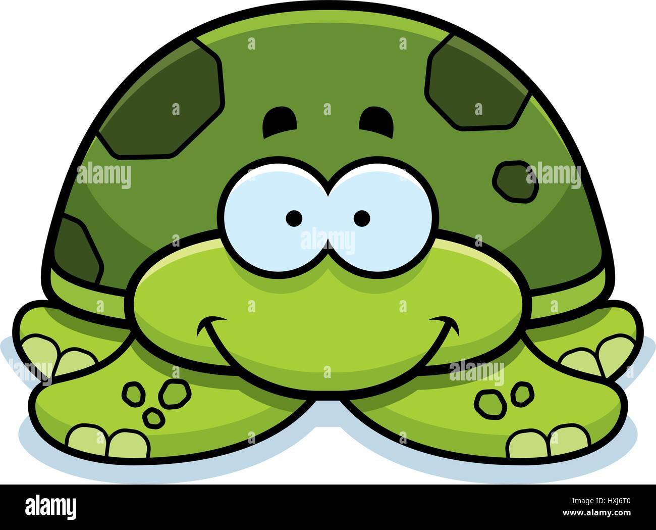 A cartoon illustration of a little sea turtle happy and smiling Stock ...