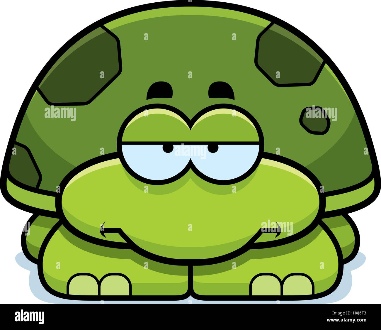 A cartoon illustration of a little turtle looking bored Stock Vector ...