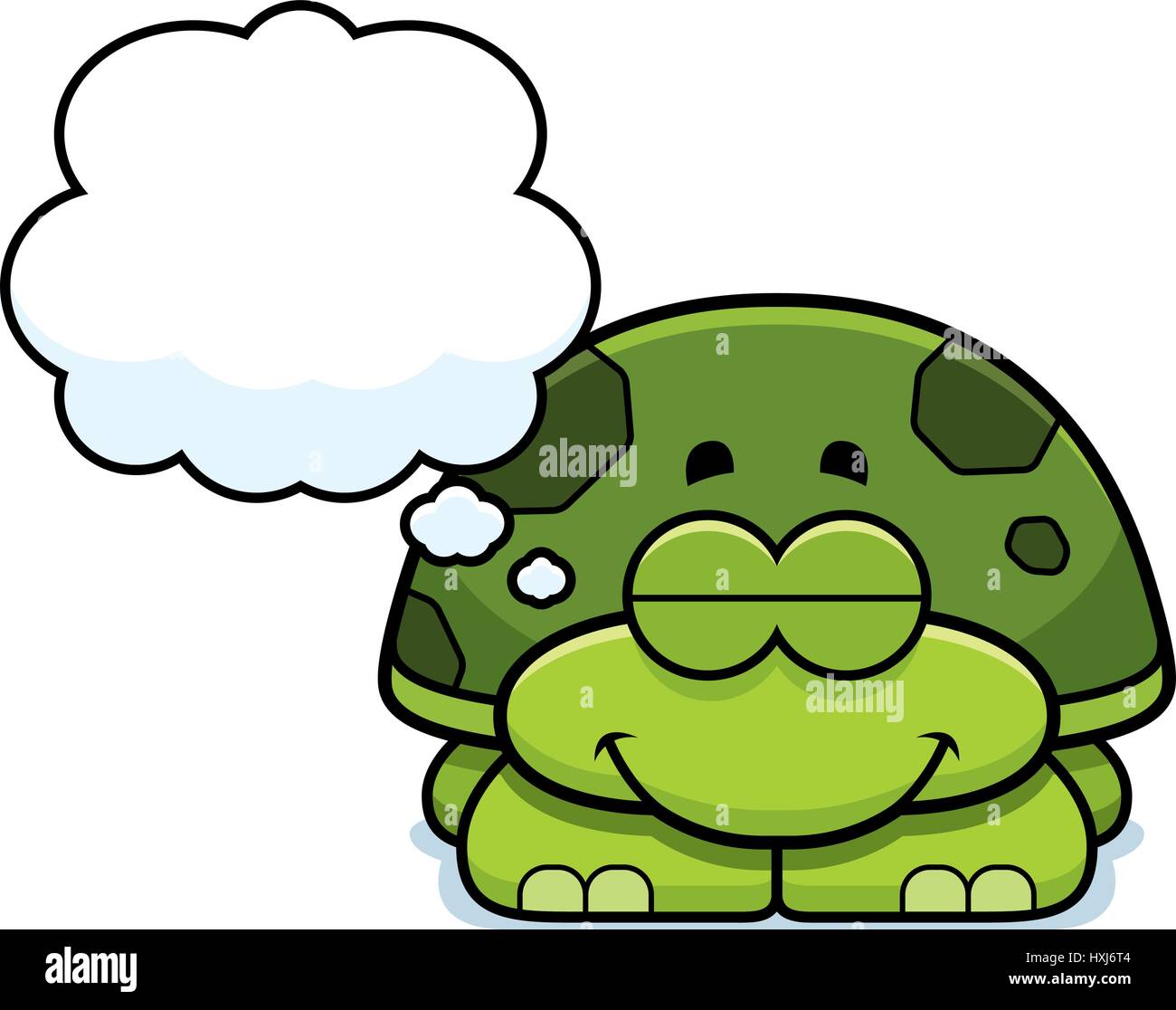 A cartoon illustration of a little turtle dreaming Stock Vector Image ...