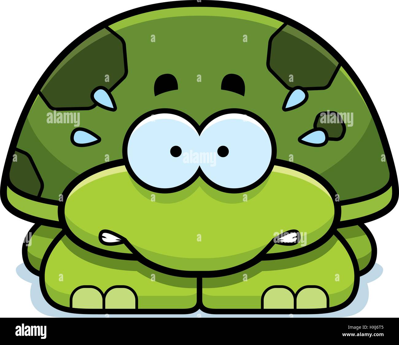 A cartoon illustration of a little turtle looking nervous Stock Vector ...