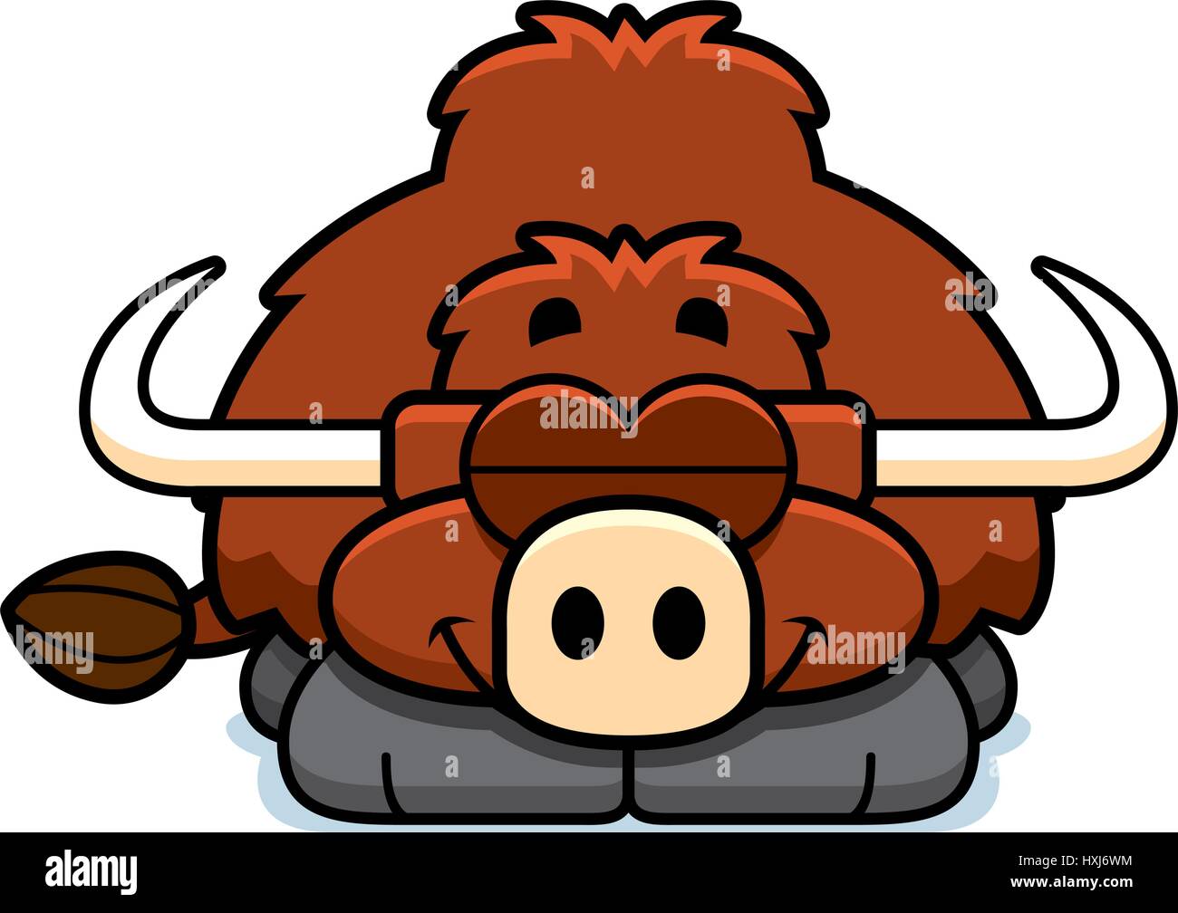 A cartoon illustration of a little yak sleeping Stock Vector Image ...