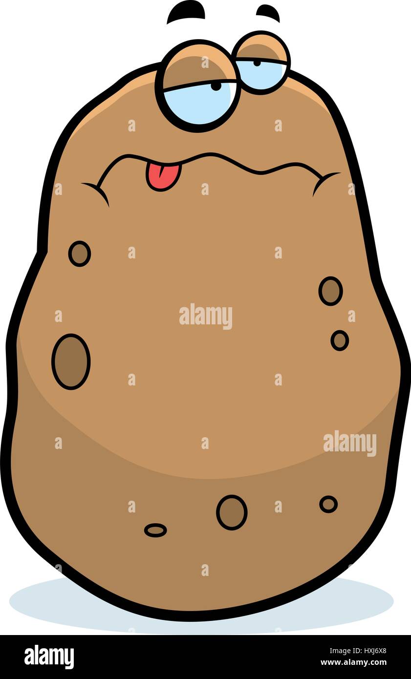 A cartoon illustration of a potato looking sick Stock Vector Image ...