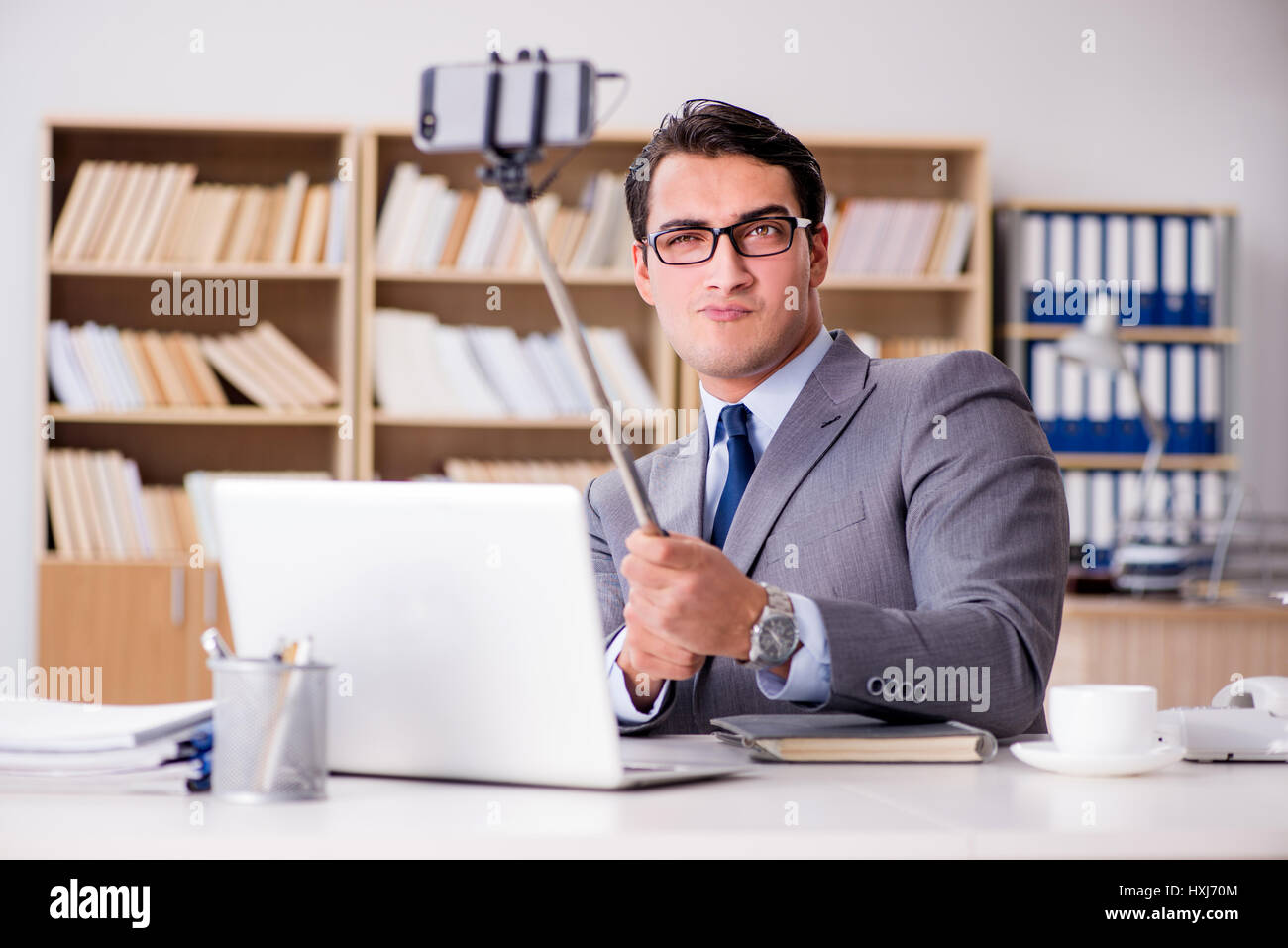Crazy businessman typing working computer hi-res stock photography and ...