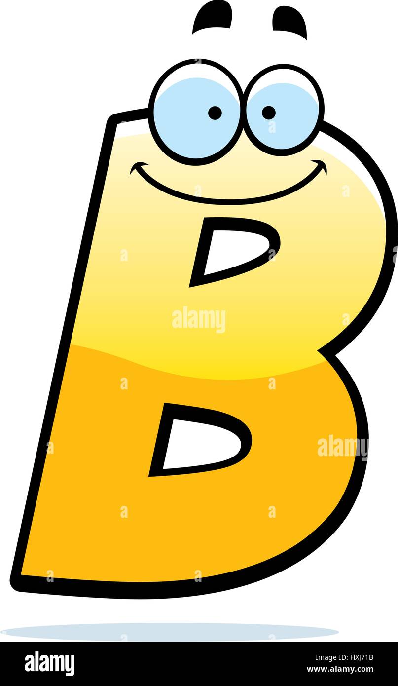 A cartoon illustration of a letter B smiling and happy Stock Vector ...