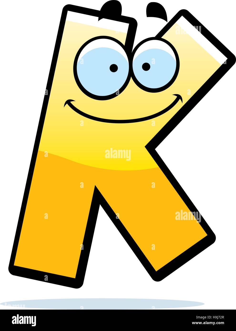 A cartoon illustration of a letter K smiling and happy Stock Vector ...