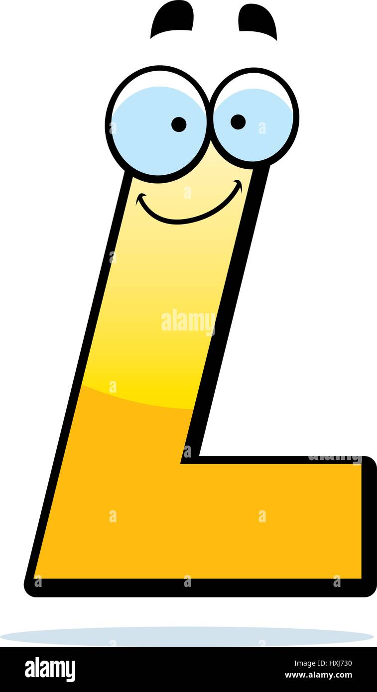 A cartoon illustration of a letter L smiling and happy Stock Vector ...