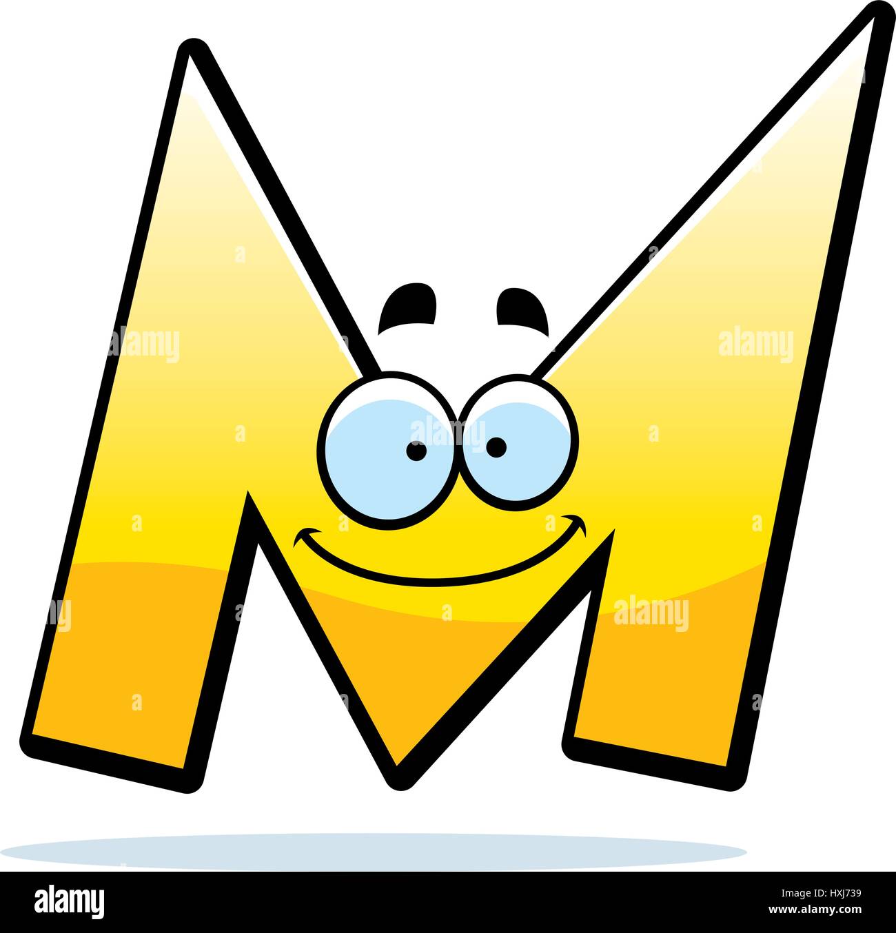 Cartoon illustration letter smiling happy hi-res stock photography and ...