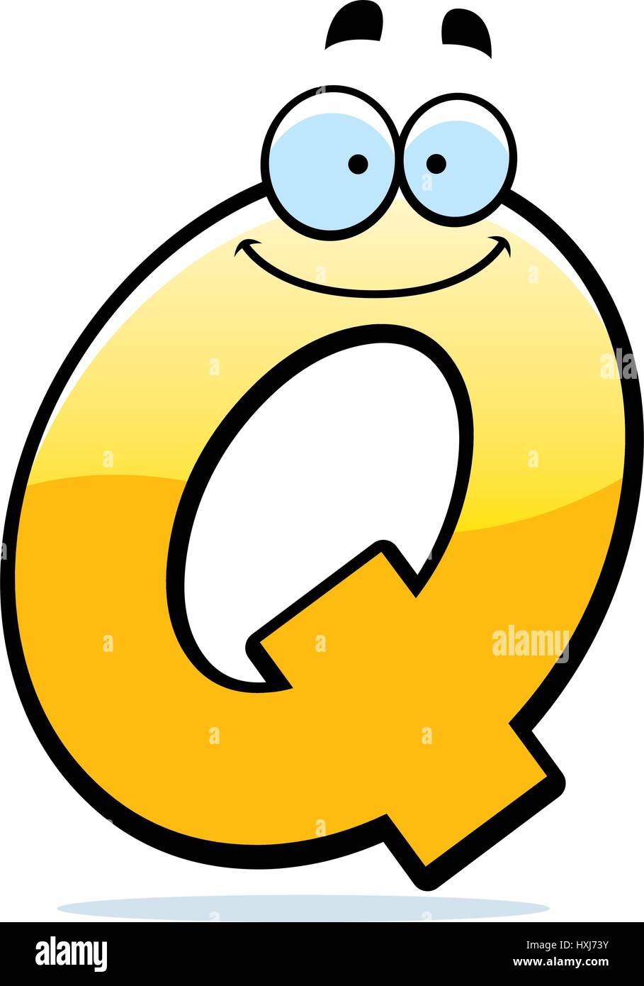 A cartoon illustration of a letter Q smiling and happy Stock Vector ...