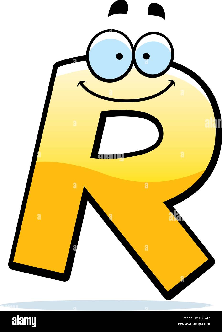 A cartoon illustration of a letter R smiling and happy Stock Vector ...