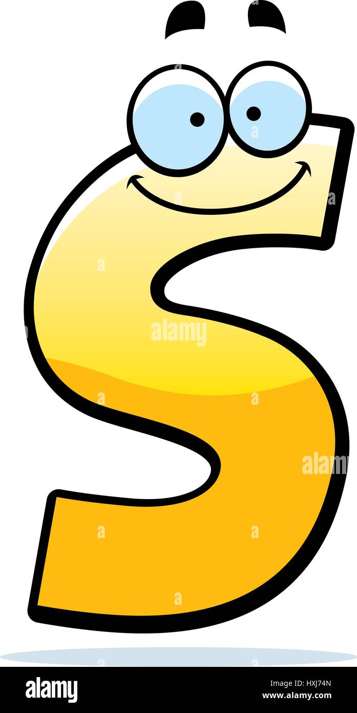 A cartoon illustration of a letter S smiling and happy Stock Vector ...