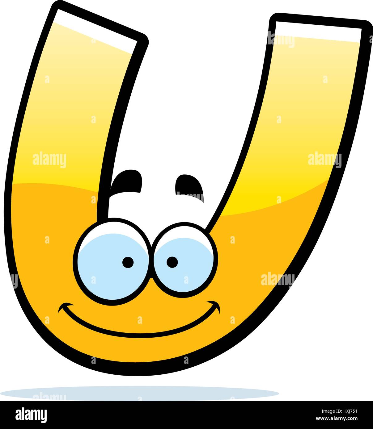 A cartoon illustration of a letter U smiling and happy Stock Vector ...