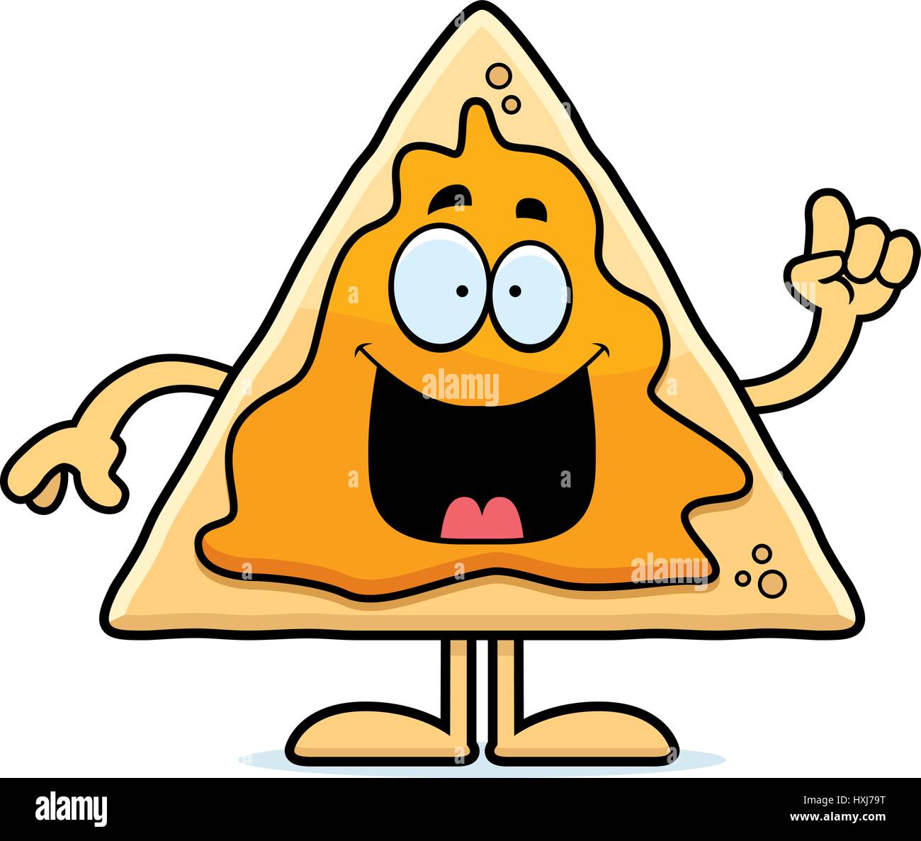 A cartoon illustration of a nacho chip with an idea Stock Vector Image ...