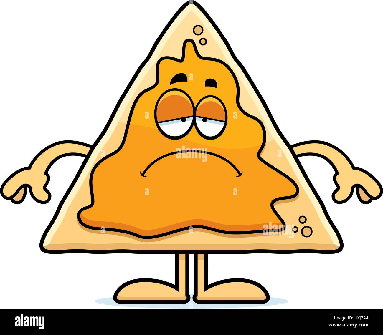 A cartoon illustration of a nacho chip looking sad Stock Vector Image ...