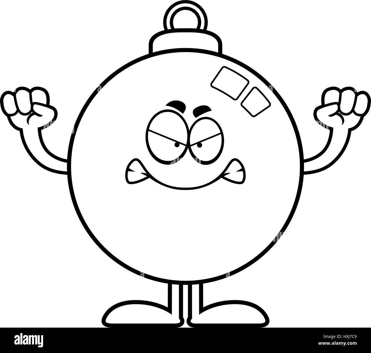 A cartoon illustration of a Christmas ornament looking angry Stock ...