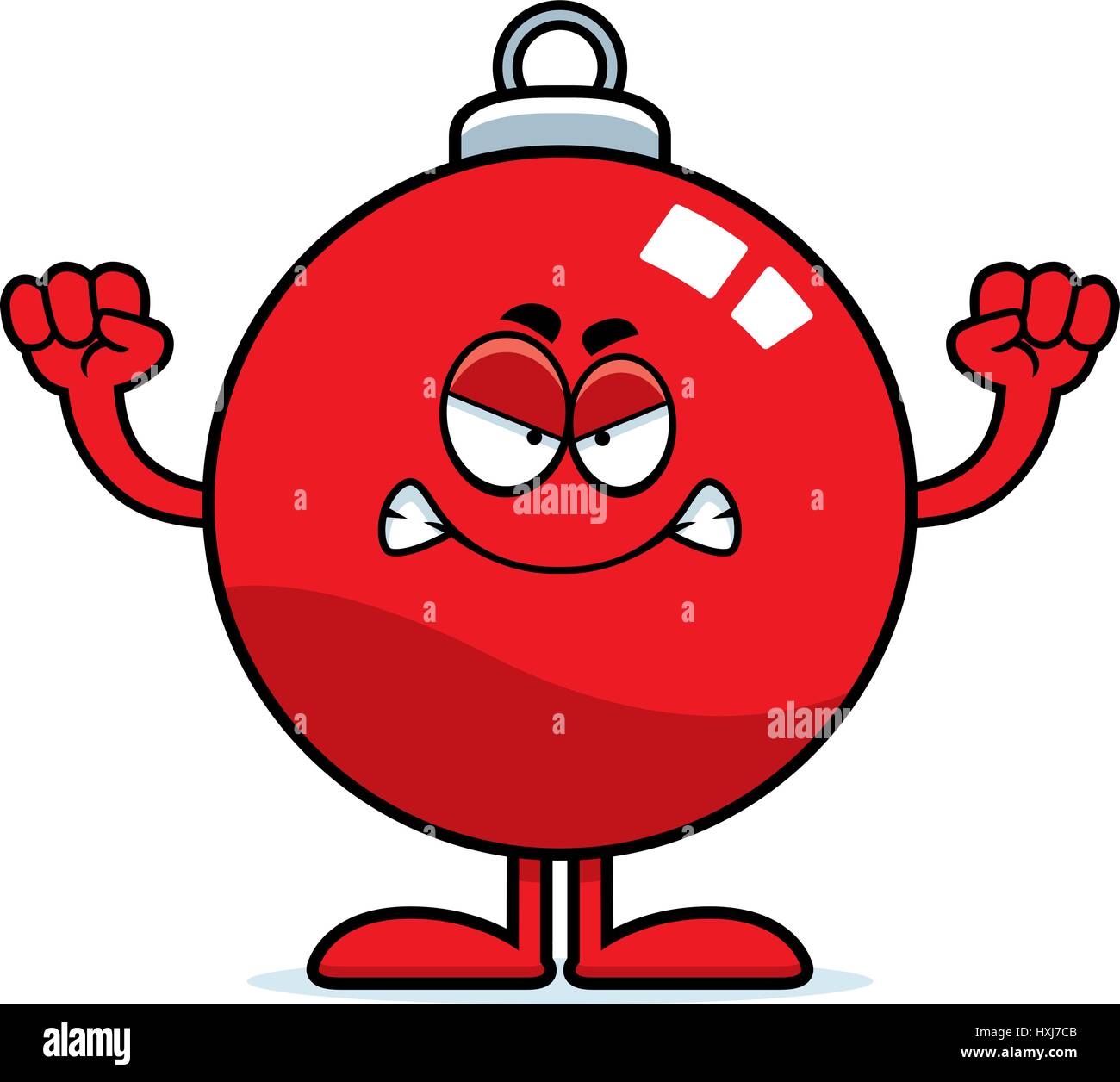 A cartoon illustration of a Christmas ornament looking angry Stock ...
