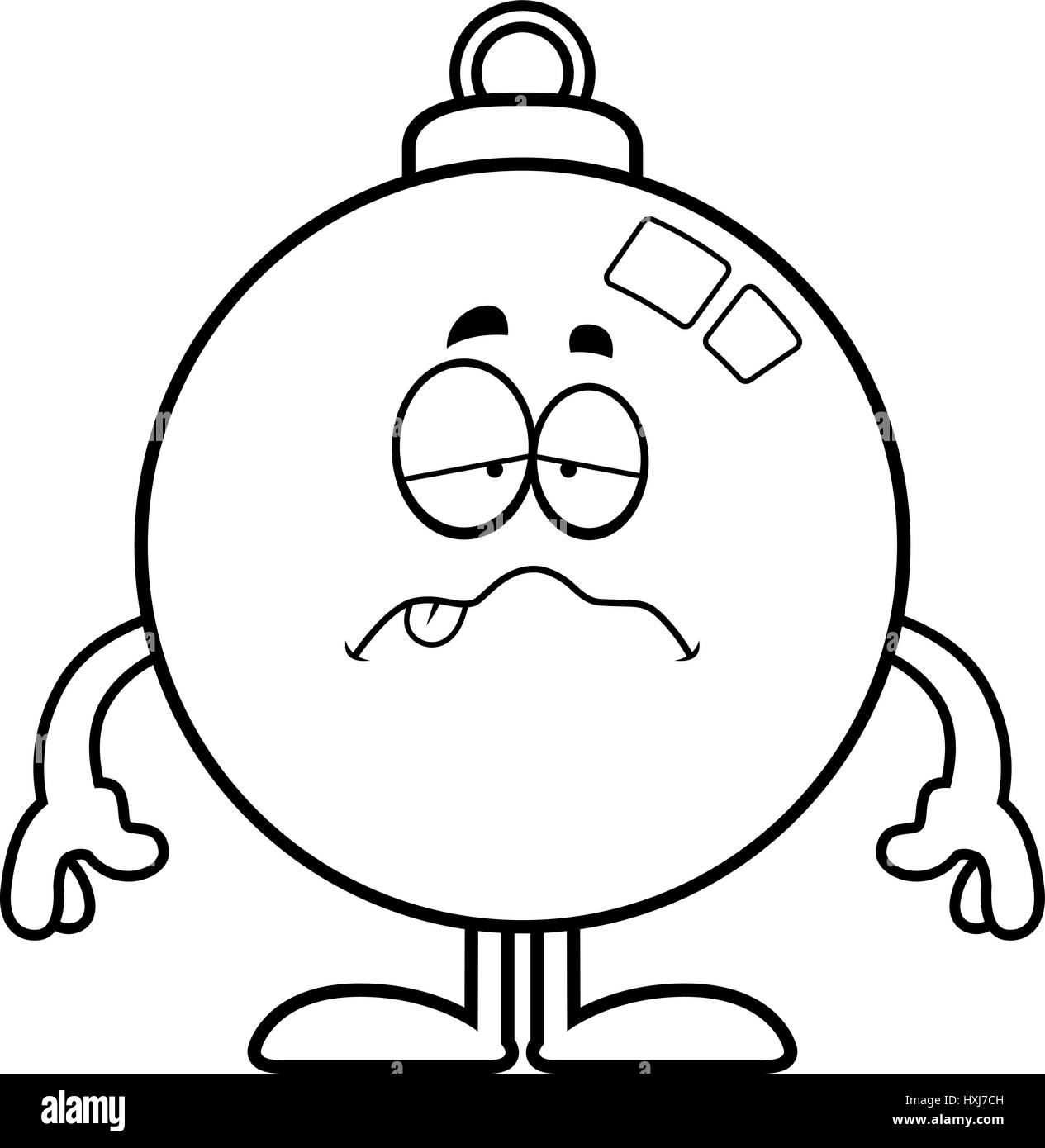 A cartoon illustration of a Christmas ornament looking sick Stock ...