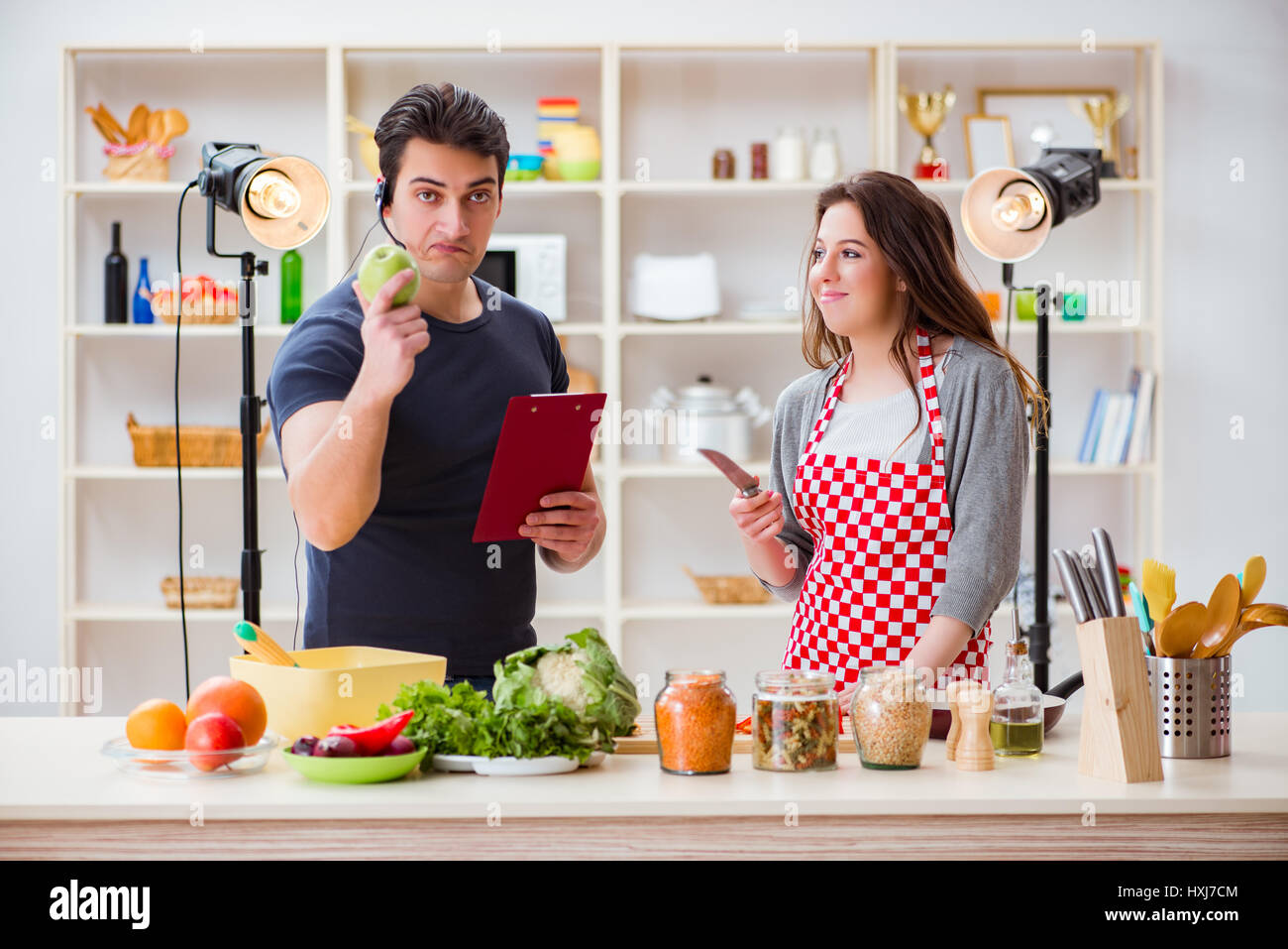 Food cooking tv show in the studio Stock Photo - Alamy