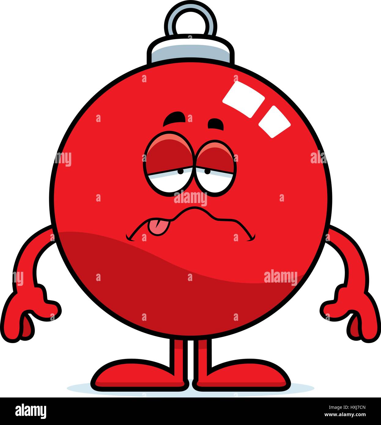A cartoon illustration of a Christmas ornament looking sick Stock ...