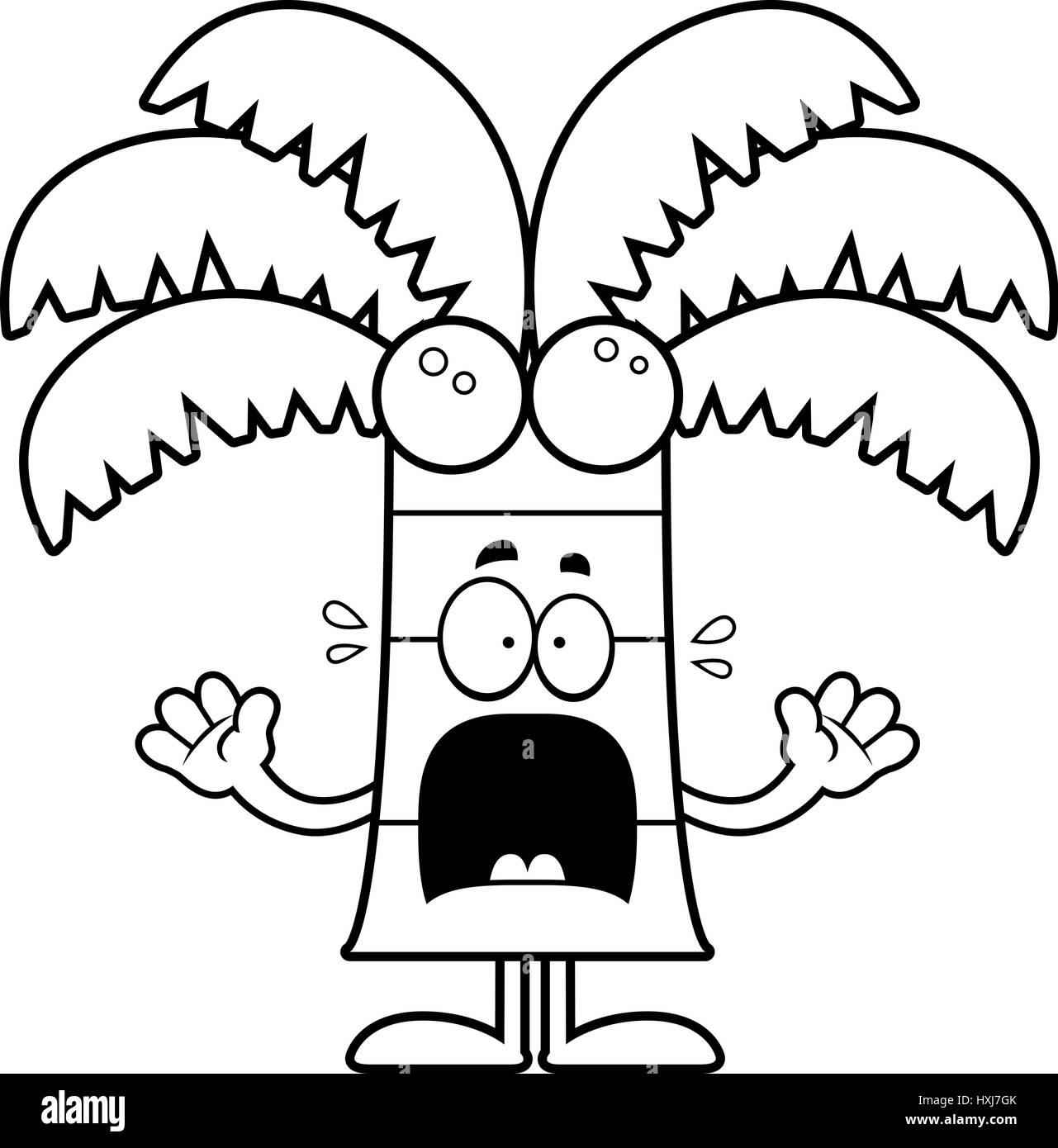 A cartoon illustration of a palm tree looking scared Stock Vector Image ...