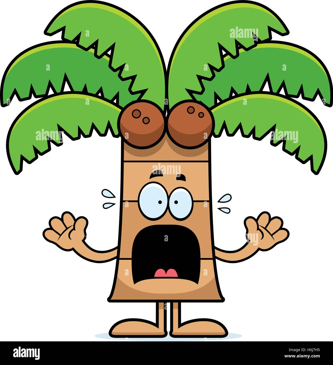 A cartoon illustration of a palm tree looking scared Stock Vector Image ...