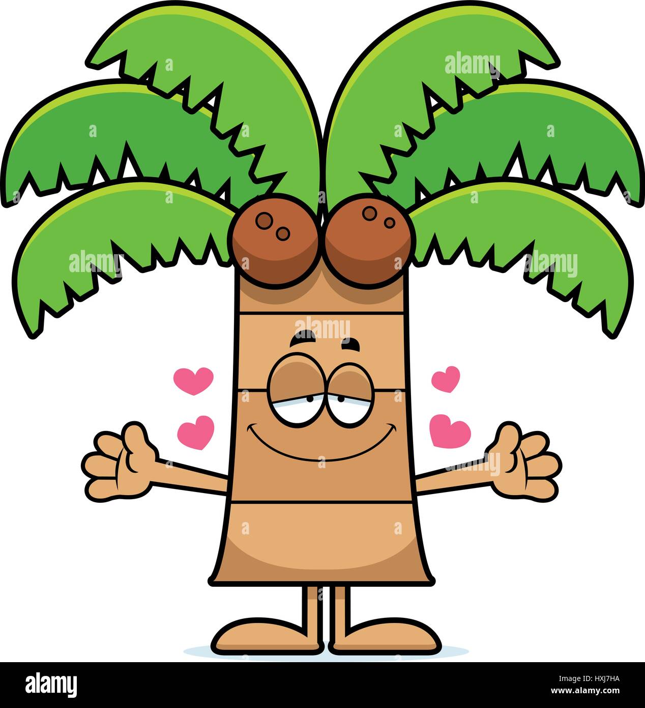 A cartoon illustration of a palm tree ready to give a hug Stock Vector ...