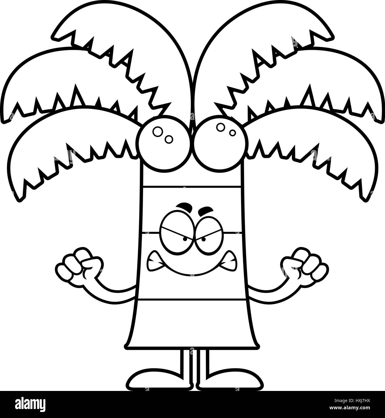 A cartoon illustration of a palm tree looking angry Stock Vector Image ...
