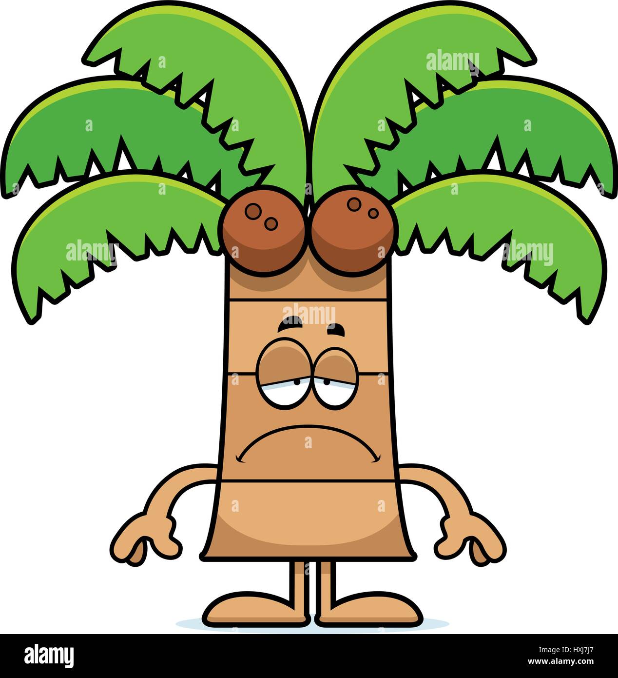 A cartoon illustration of a palm tree looking sad Stock Vector Image ...